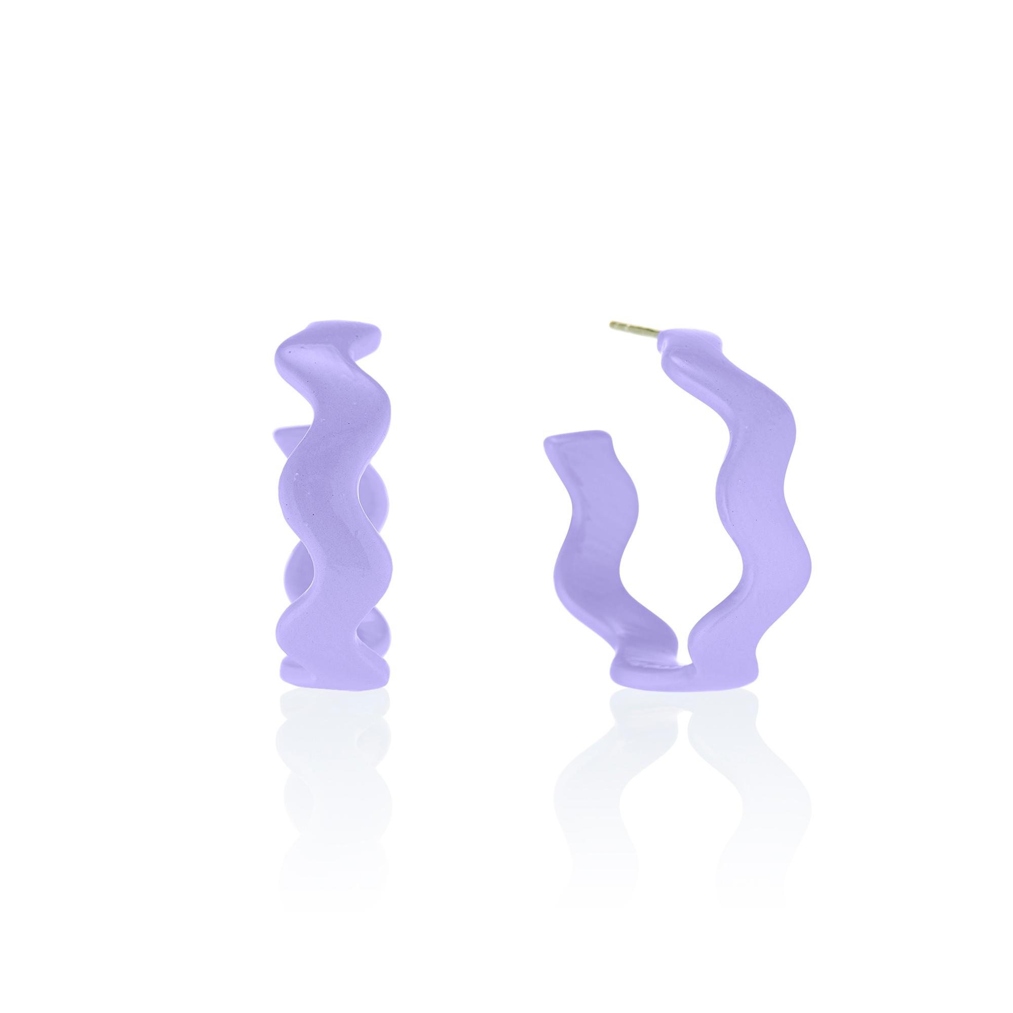 Large Wavy Hoops Lavender – SENIA