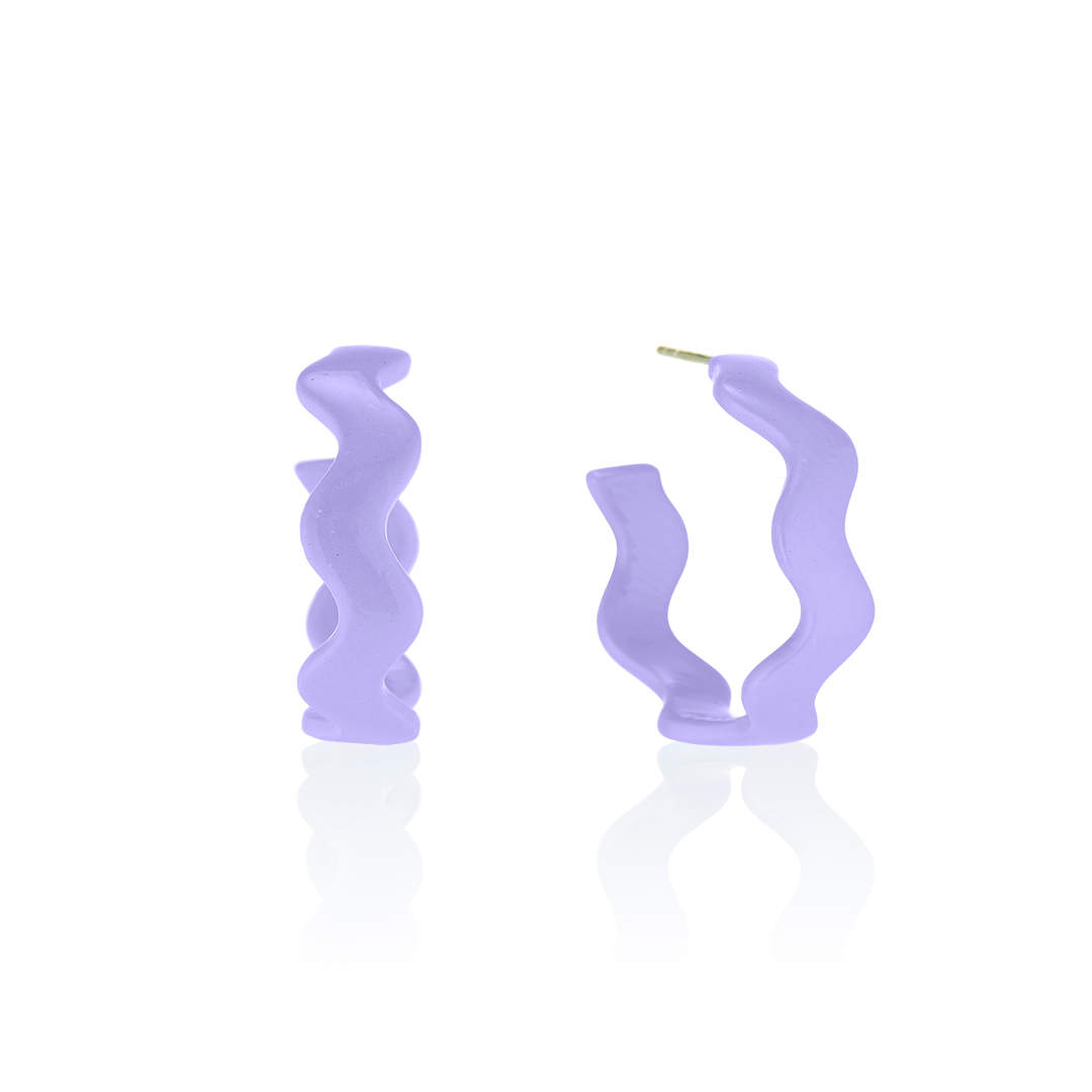 Large Wavy Hoops Lavender – SENIA